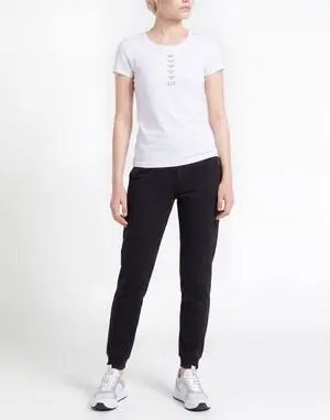 EA7 Cotton & Elastane Logo Print Crewneck T-shirt - White