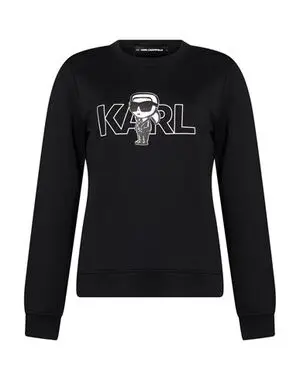 Karl Lagerfeld Organic Cotton Sweatshirt With Graphic Print - Black
