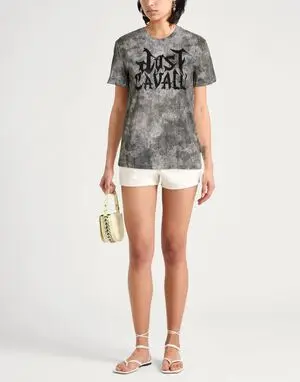 Just Cavalli Multicolor Crystal Logo T-shirt