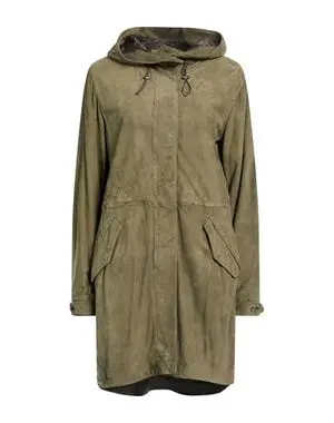 MOORER Overcoat & Trench Coat Military Size Leather - Green