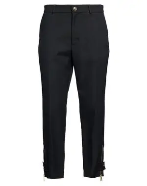 Versace Polyester Tapered Leg Pants With Zip Detail - Black