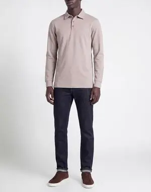 TAKESHY KUROSAWA Polo Shirt Size Viscose, Polyester, Elastane - Light Brown