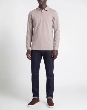 TAKESHY KUROSAWA Polo Shirt Size Viscose, Polyester, Elastane - Light Brown