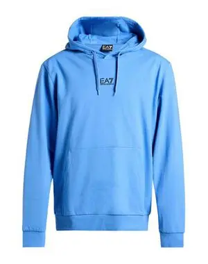EA7 Sweatshirt With Hood And Kangaroo Pocket - Azure
