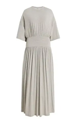 TOTEME Cinched Jersey T-shirt Maxi Dress - Grey