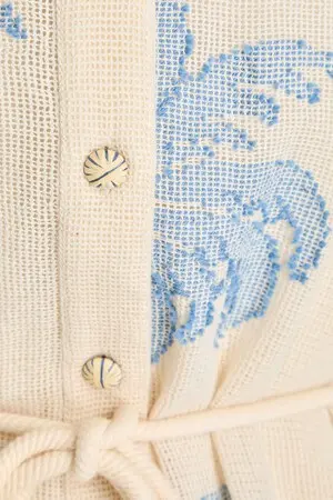 Zimmermann Frayed Cotton Jacquard Mini Shirt Dress