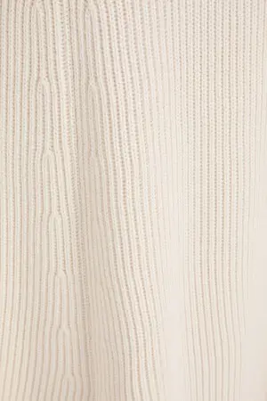 Zimmermann Ribbed Wool Midi Skirt - Ecru