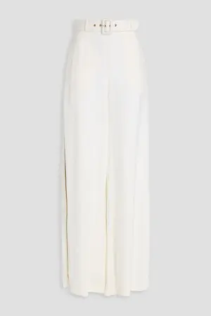 Zimmermann Chainembellished Crepe Wideleg Pants - Ivory