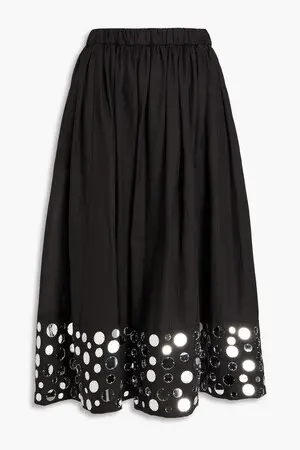 Zimmermann Embellished Ramie Midi Skirt - Black