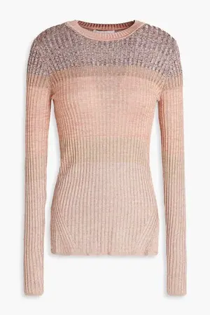Zimmermann Striped Ribbedknit Top - Blush
