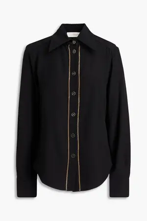 Zimmermann Chainembellished Crepe Shirt - Black