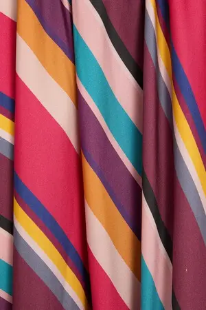 Zimmermann Belted Striped Silk-twill Maxi Skirt