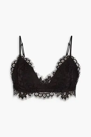 Zimmermann Cottonblend Corded Lace Bra Top - Black
