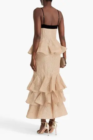 Zimmermann Tiered Glittered Tulle Maxi Dress