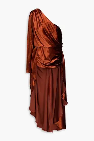 Zimmermann Oneshoulder Draped Velvet Top