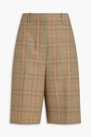 Zimmermann Prince Of Wales Checked Woolblend Shorts - Brown