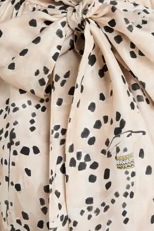 Zimmermann Printed Silk-twill Midi Dress With Pussy-bow Necktie