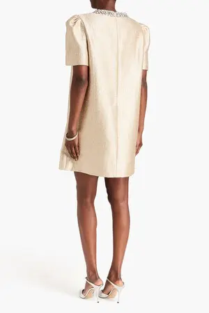 Zimmermann Crystalembellished Metallic Jacquard Mini Dress