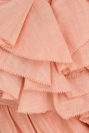 Zimmermann Strapless Ruffled Cottonmousseline Midi Dress