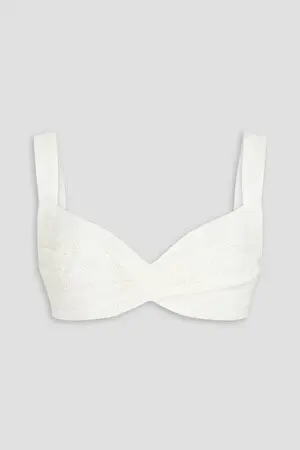 Zimmermann Broderie Anglaise Cotton Bra Top - Ivory