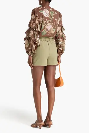 Zimmermann Ruffled Floralprint Cottonvoile Top