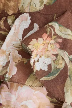 Zimmermann Ruffled Floralprint Cottonvoile Top