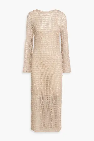 Zimmermann Shellembellished Crochet Midi Dress - Neutral