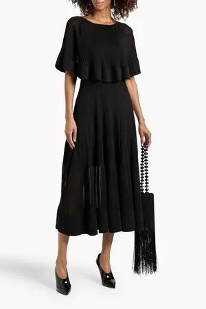 Zimmermann Capeeffect Ribbedknit Midi Dress