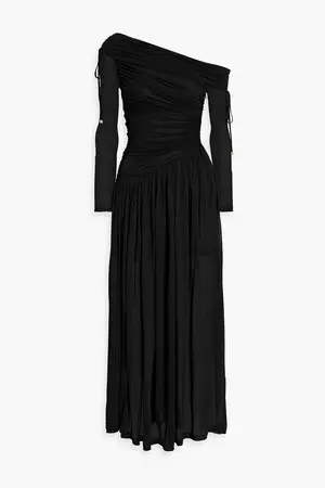 Zimmermann Off-the-shoulder Ruched Stretch-jersey Maxi Dress