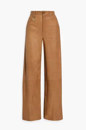 Zimmermann Leather Wideleg Pants - Camel