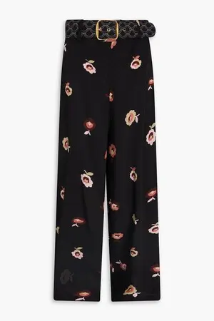 ZIMMERMANN Zimmermann Belted Crepe Wide-Leg Pants