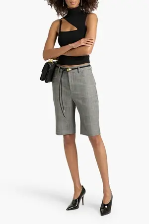 Zimmermann Prince Of Wales Checked Woolblend Shorts