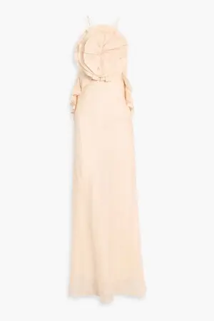 Zimmermann Appliquéd Ruffled Maxi Dress - Peach