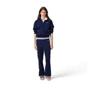 Miu Miu Technical Fabric Track Jacket With Striped Sleeves