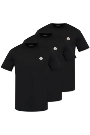 Moncler Three-pack Of T-shirts - Black