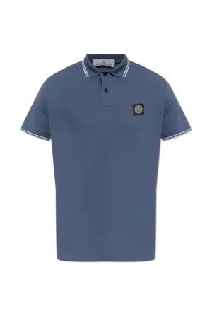 Stone Island Polo With Logo Patch - Blue
