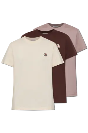 Moncler 3-pack Of T-shirts - Cream