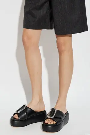 Marc Jacobs Leather Platform Slide Sandals