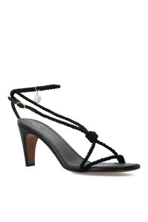 NEOUS Heeled Sandals With Braided Straps And Pearl Embellishment