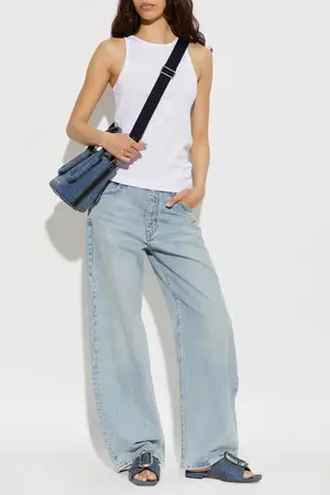 Marc Jacobs Denim Slides With An Applique