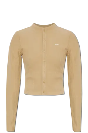Nike Cardigan With Logo - Beige