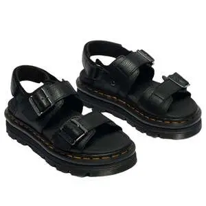 Dr. Martens Zebzag Pisa Leather Platform Sandals - Black