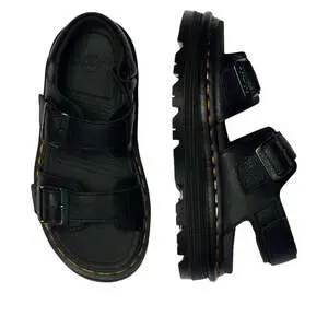 Dr. Martens Zebzag Pisa Leather Platform Sandals - Black