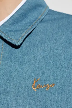 Kenzo Denim Shirt With Embroidered Logo