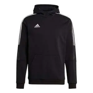Adidas Logo Hoodie With Striped Detailing - Black