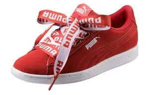 PUMA Vikky Ribbon Bold Low Top Sneakers - Red