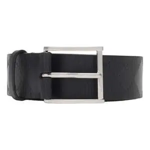 Burberry Check Leather Belt - Black