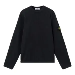Stone Island Crewneck Sweatshirt With Elasticated Trims - Black