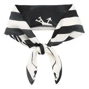 AMI Paris Ss26 Silk Place Des Victoires Scarf - Black