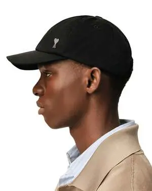 AMI Paris Nylon De Coeur Stud Cap
